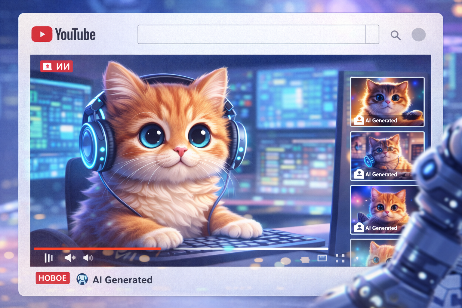 Каждое пятое видео в рекомендациях YouTube – ИИ-контент - Лайкни